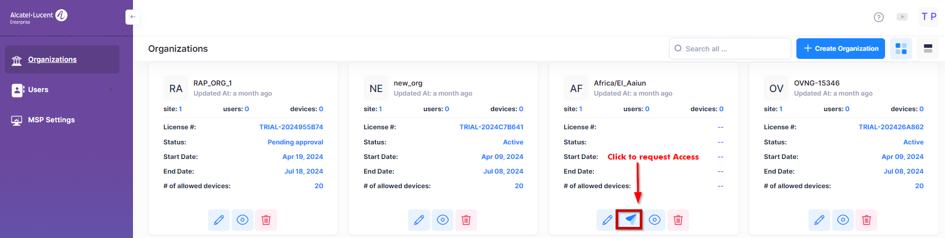 Create a RAP Organization