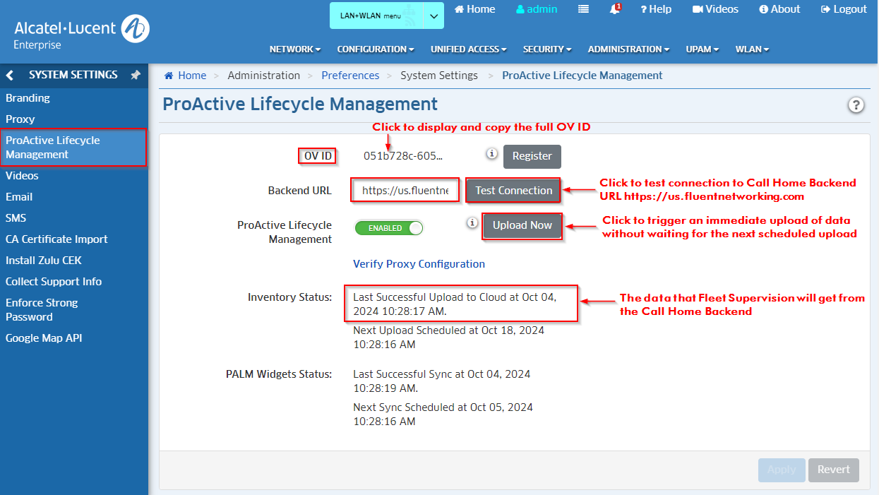 How to Find the OmniVista Identifiers and Keys